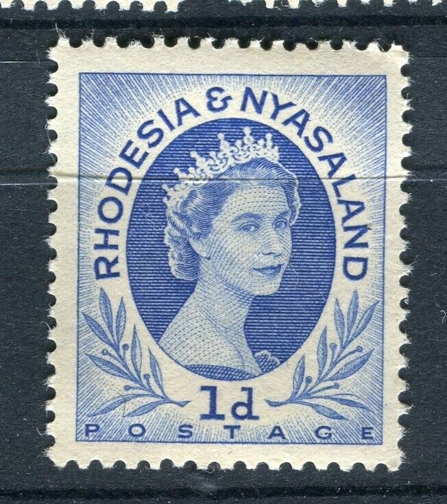 RHODESIA; NYASALAND 1954 early QEII portrait issue mint hinged 1d ...