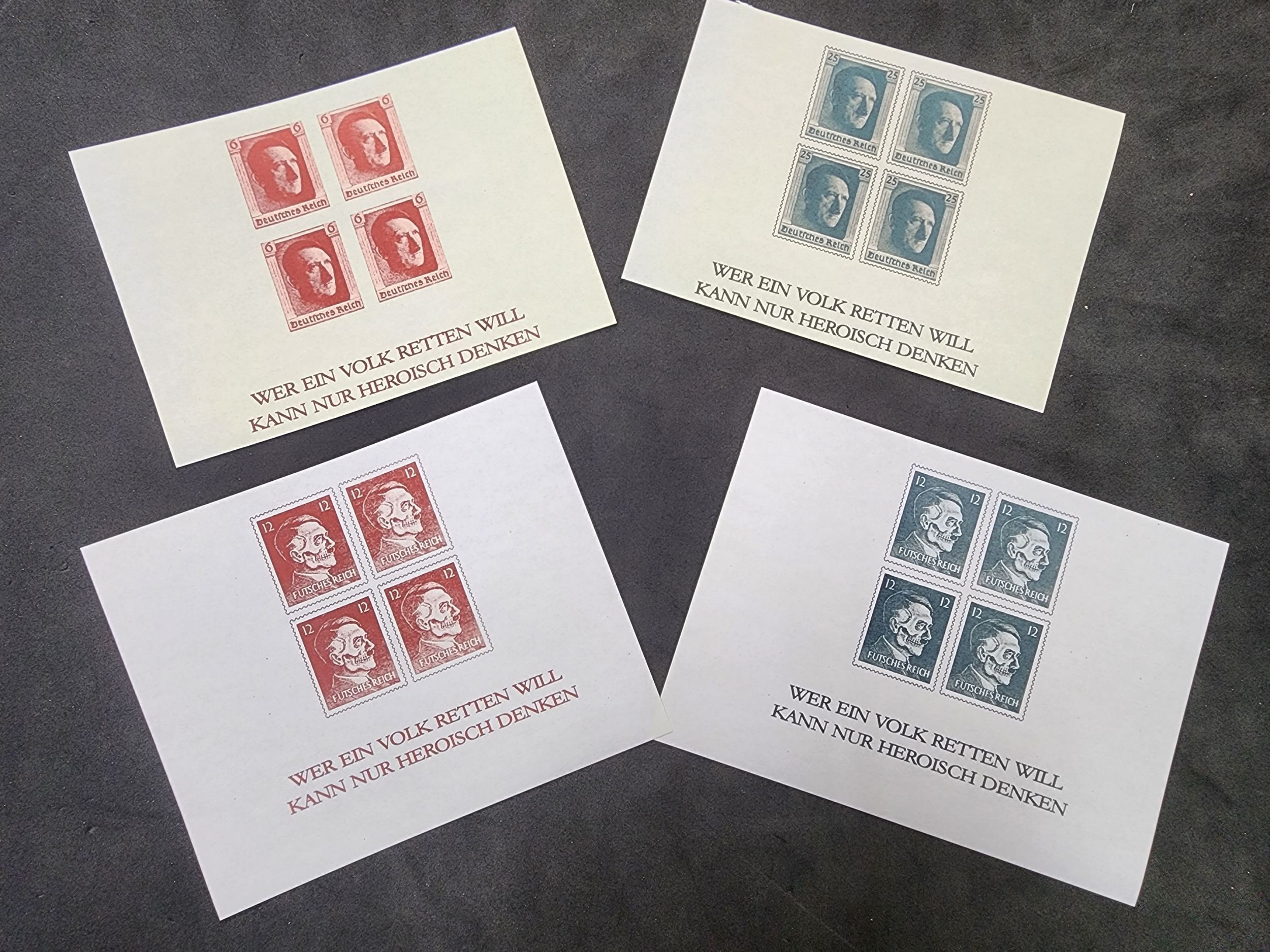 Nazi Germany Third Reich Adolf Hitler souvenir stamp sheets fantasy w ...