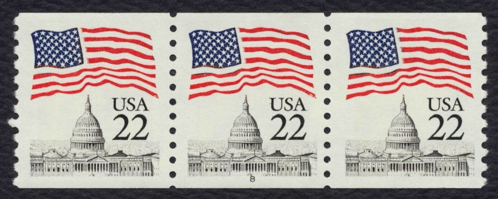 #2115a 22c Flag Over Capitol, PNC3 8, Mint **ANY 5=** | United States ...