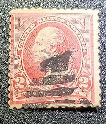 US Postage Stamp George Washington Two Cent 2¢ Red Stamp 1894 Shield ...