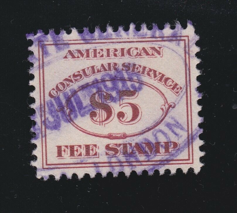US RK6 $5 American Consular Service Used VF-XF SCV $42.50 | United ...