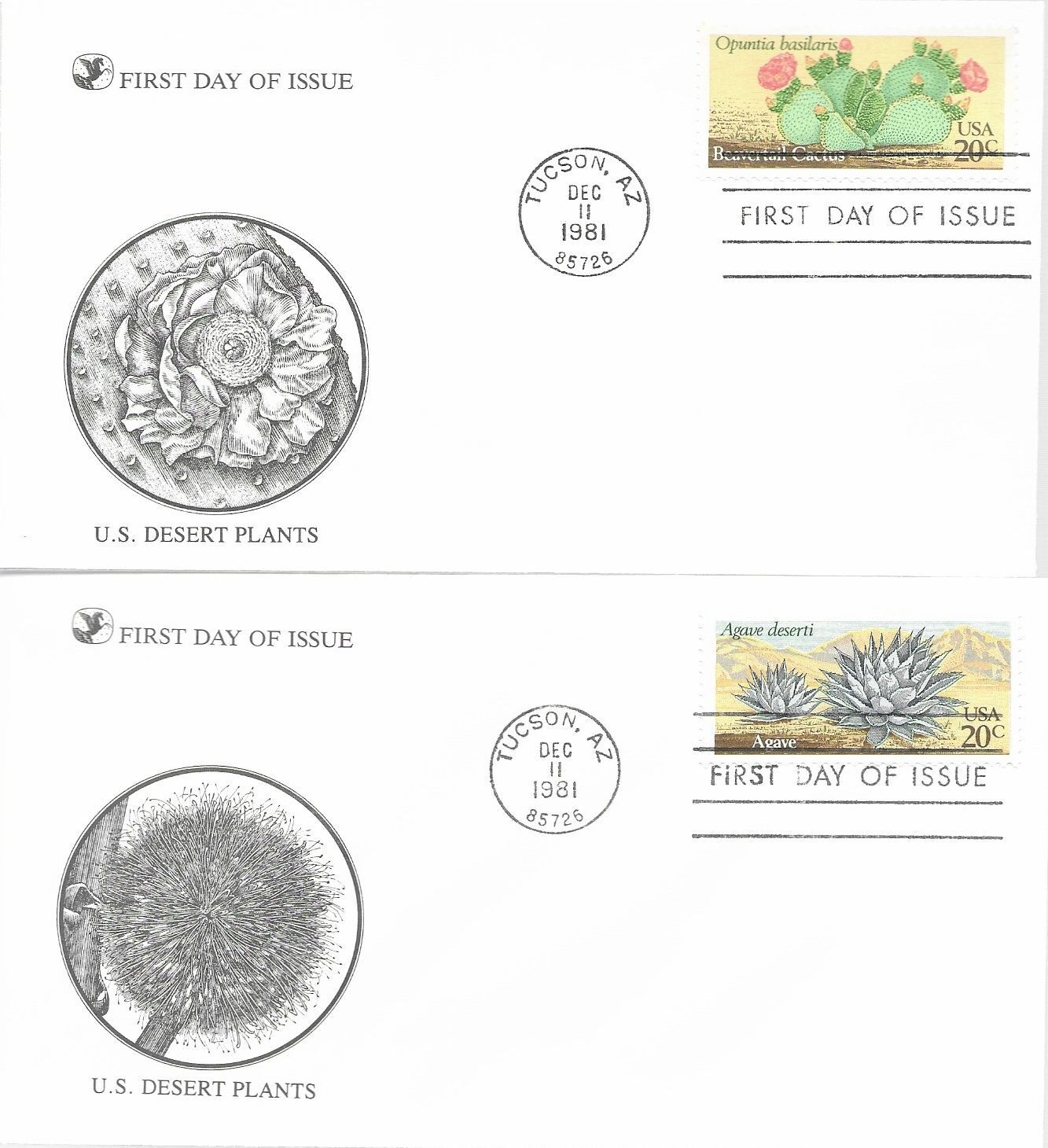 1981 FDC, #1942-1945, 20c Desert Plants, Reader's Digest (4) | United ...