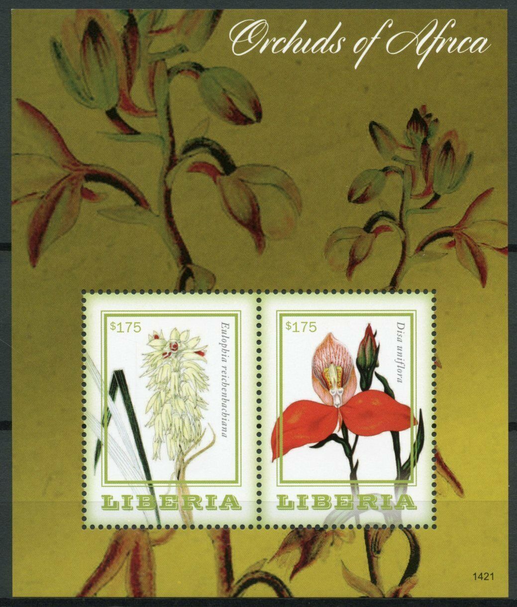Liberia 2014 MNH Orchids of Africa 2v S/S II Flowers Flora | Africa ...