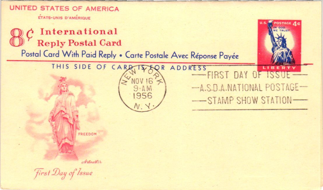 #UY16 Statue of Liberty Reply Card– Artmaster Cachet | United States ...