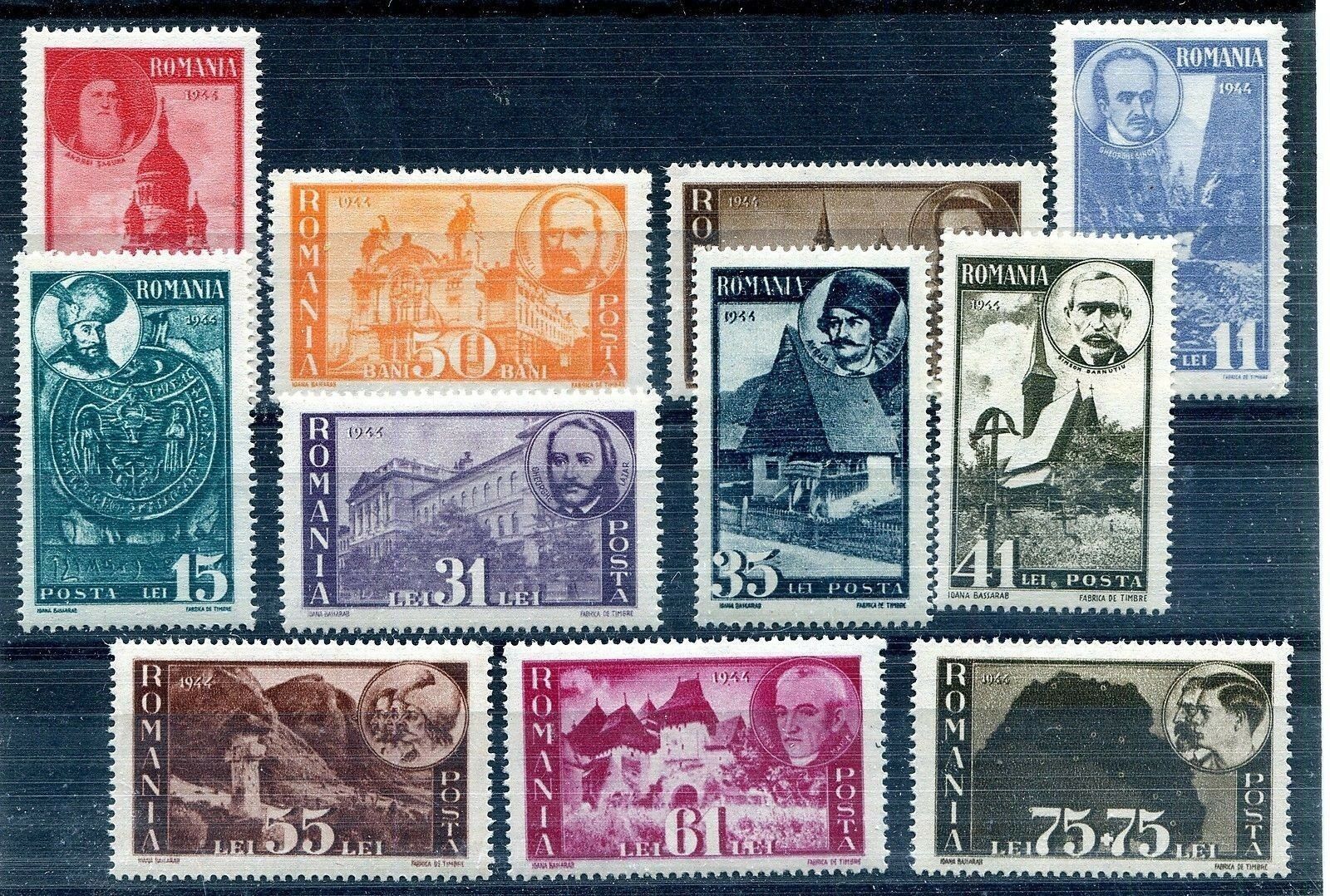 Romania 1945 Liberation After WW2 Scott 558-567 + B251 Perfect MNH SET ...