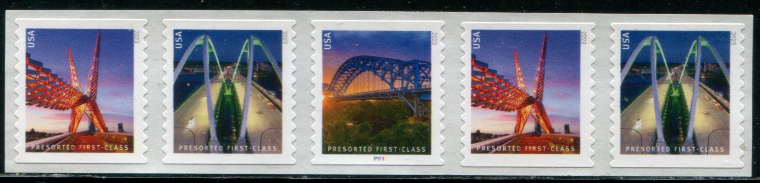 5811a US (25c) Bridges SA spaced coil, MNH PNC/5 w/o back# | United ...