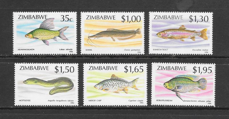 Fish - Zimbabwe #696-701 MNH | Africa - Zimbabwe, General Issue Stamp ...