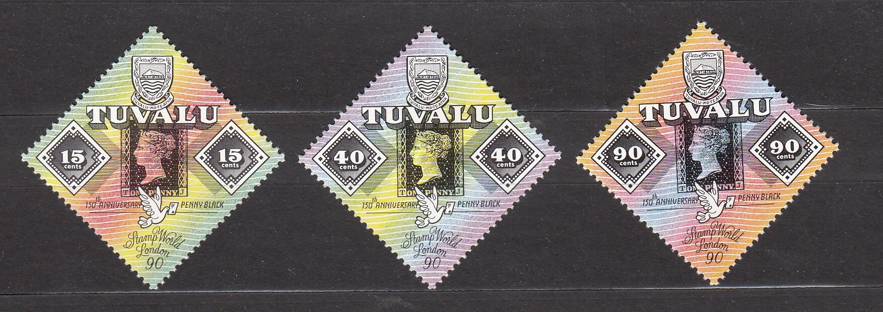 J41005 JL Stamps 1990 tuvalu set mh #539-41 designs | Australia ...