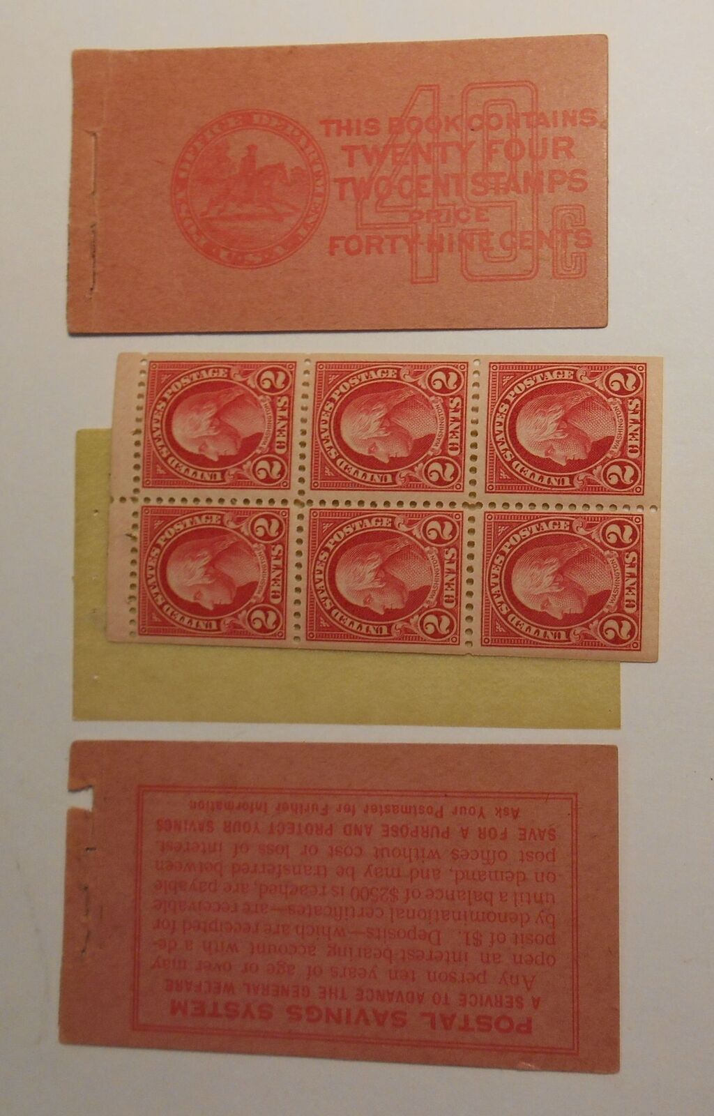 1927 BK81 49c booklet (with 1 634d MNH pane) EXPLODED MNH (Typical ...