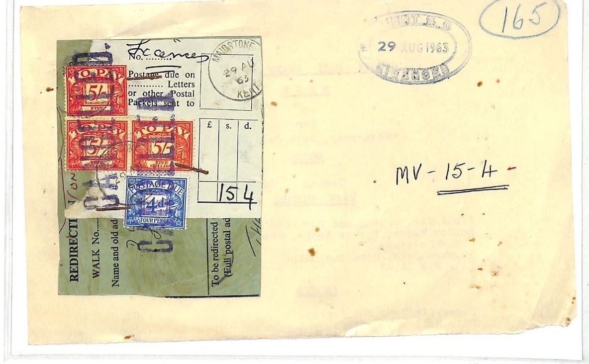 GB 5s Postage Dues 1963 Unusual *CANCELLED* Kent Licenses {samwells ...