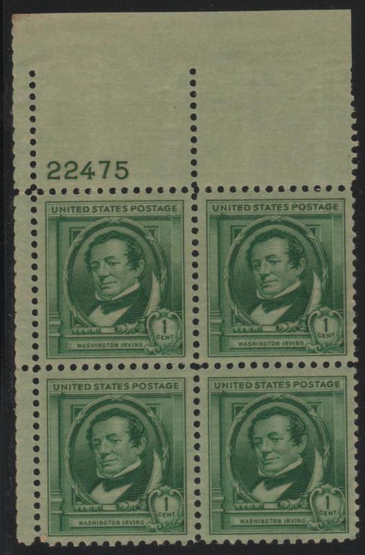 Scott 859 1c Washington Irving Famous Americans 22475 UL MNH | United ...
