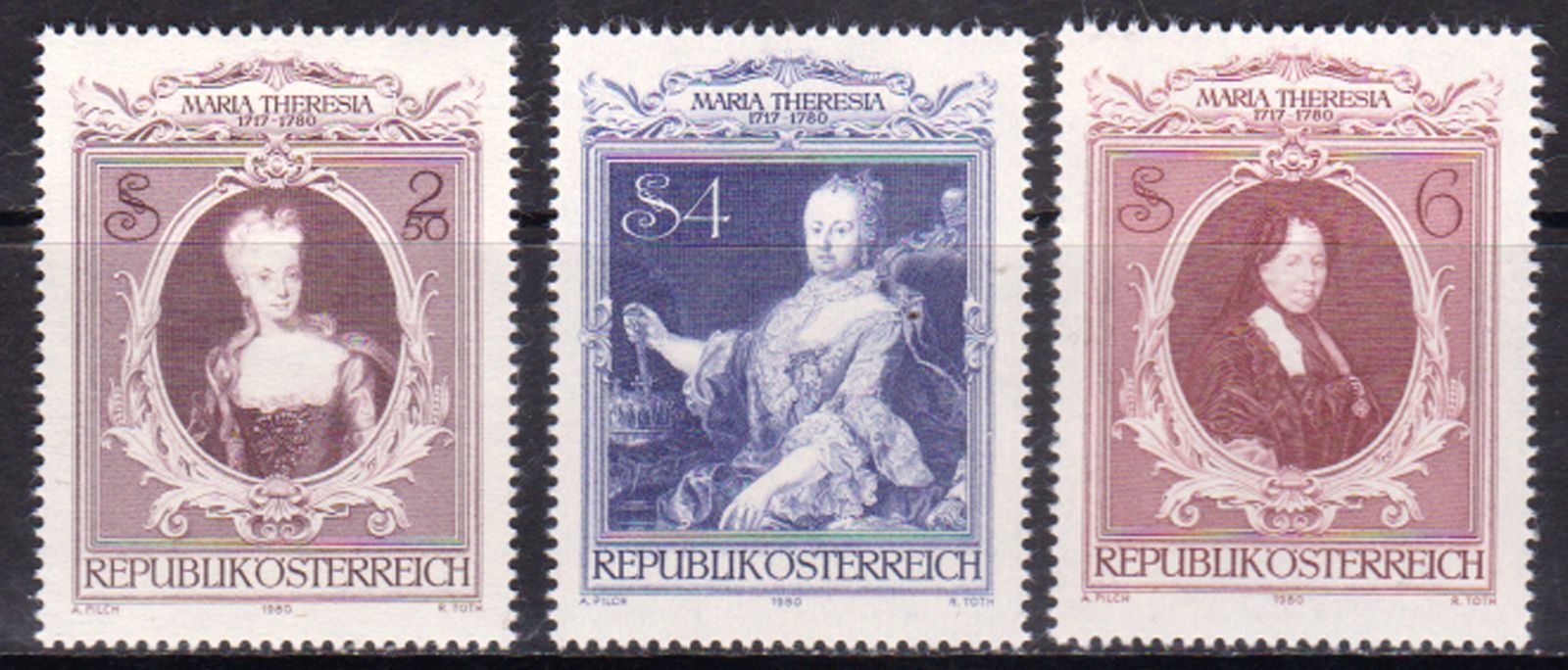 Austria - 1980 200th Death Anniversary of Empress Maria Theresia 3v ...
