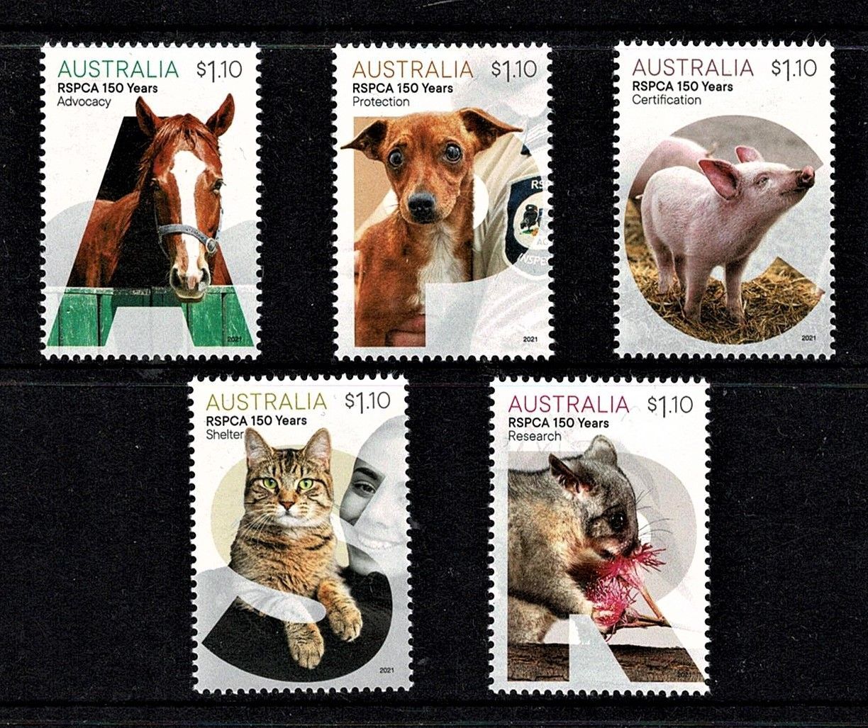 Australia 2022 RSPCA 150 Years Set of 5 MNH | Australia & Oceania ...