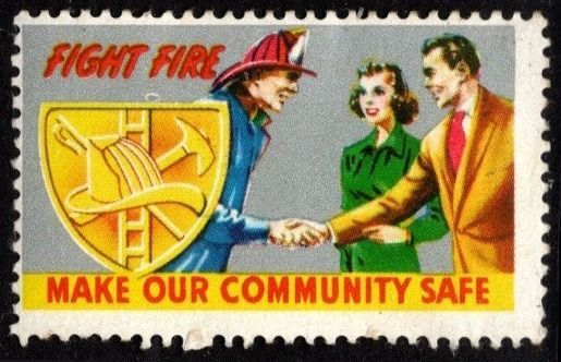 Vintage US Poster Stamp Fire Prevention Week Fight Fire Make Our ...