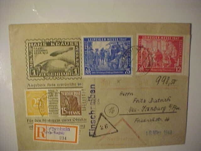 Germany Zeppelin AD 1948 COD Triangle 1948 Seals Removed From Back ...