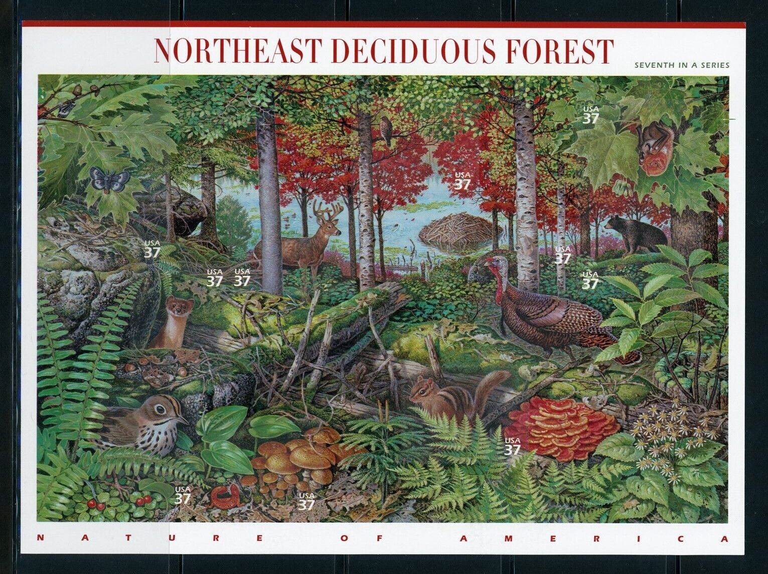 US Stamp #3899 Northeast Deciduous Forest 37c - Pane of 10 - CV $9.00 ...