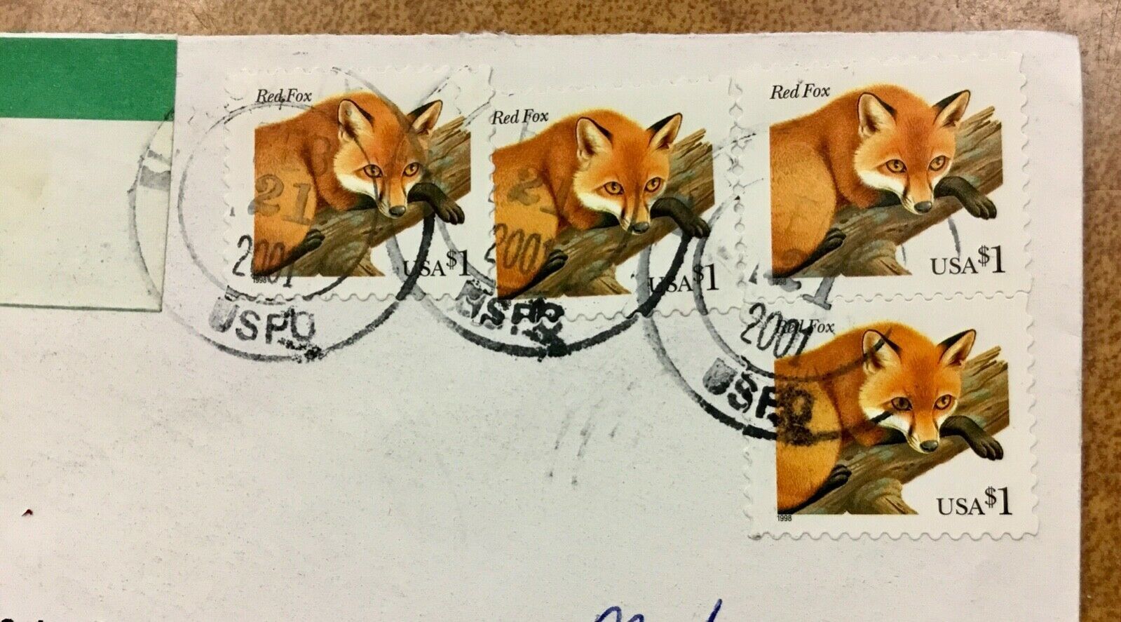 3036 Certified Mail commercial cover 2001 modern rarity 4 Red Fox ...