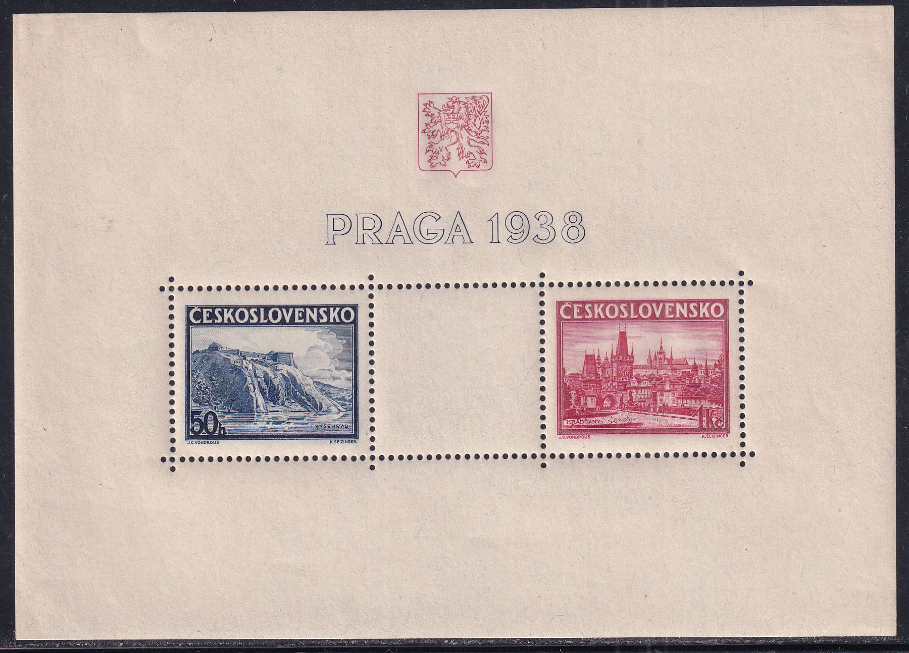 Czechoslovakia 1938 Sc 251 Prague Philatelic Exhibition Issue Stamp SS ...