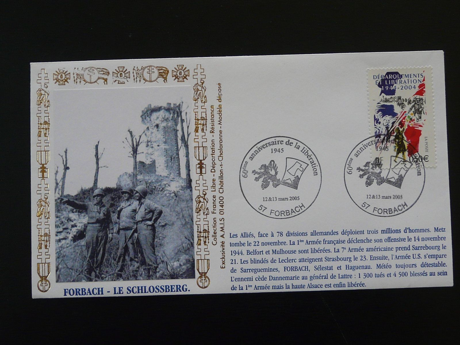 world war II ww2 WWII Liberation of Forbach commemorative cover France ...