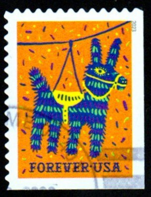 New-2023 - (66c) - Pinatas - Orange background - Used Single - Off ...