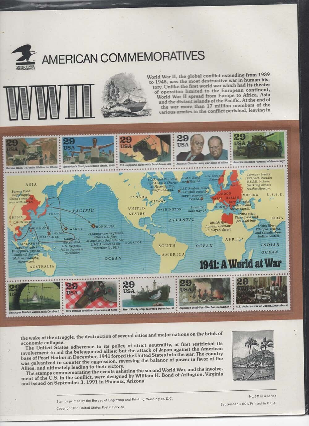 USA 1991 USPS Commemorative Panels unmounted mint year set complete ...