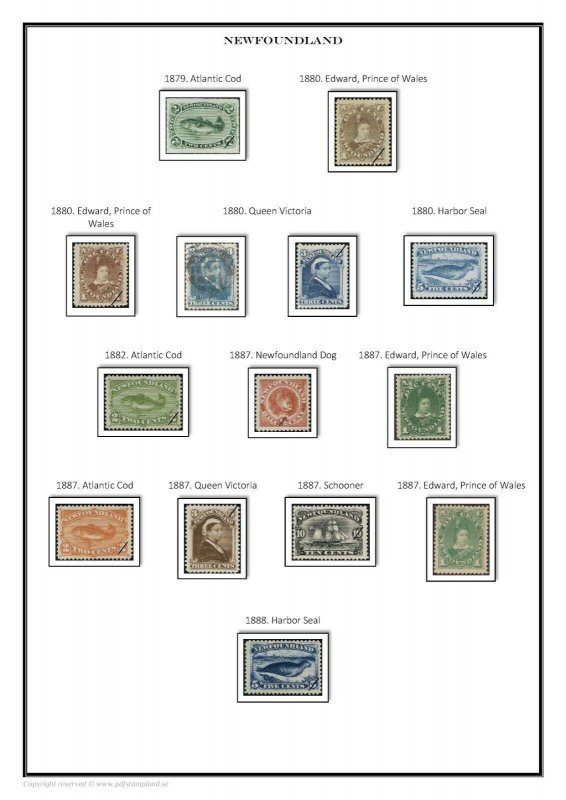 Newfoundland 1857-1949 PDF (DIGITAL) STAMP ALBUM PAGES | Publications ...