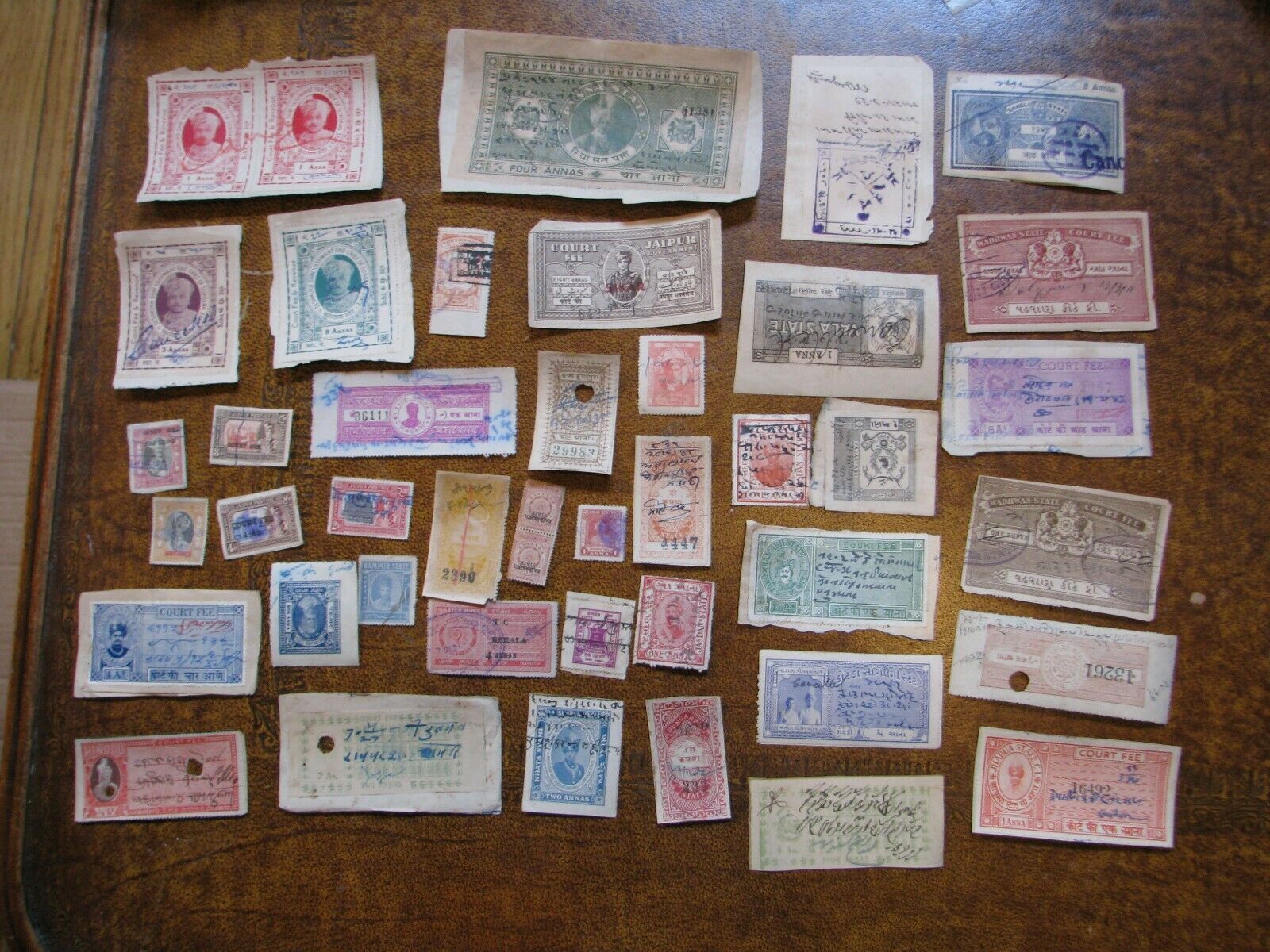 Princely Indian India State Revenue Lot D - 41 Different Stamps - See ...
