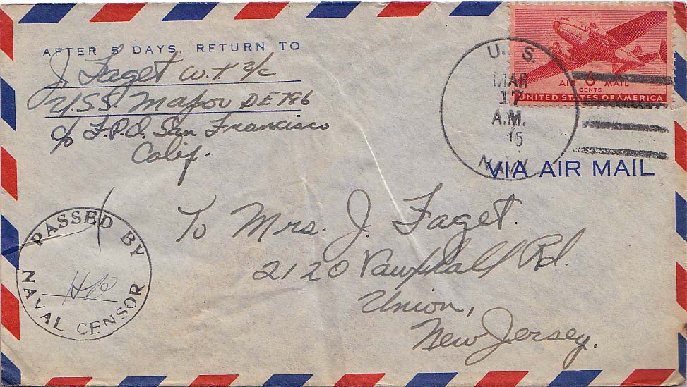 United States Ships 6c Transport 1945 U.S.S. Major Type 2z DE 796 ...