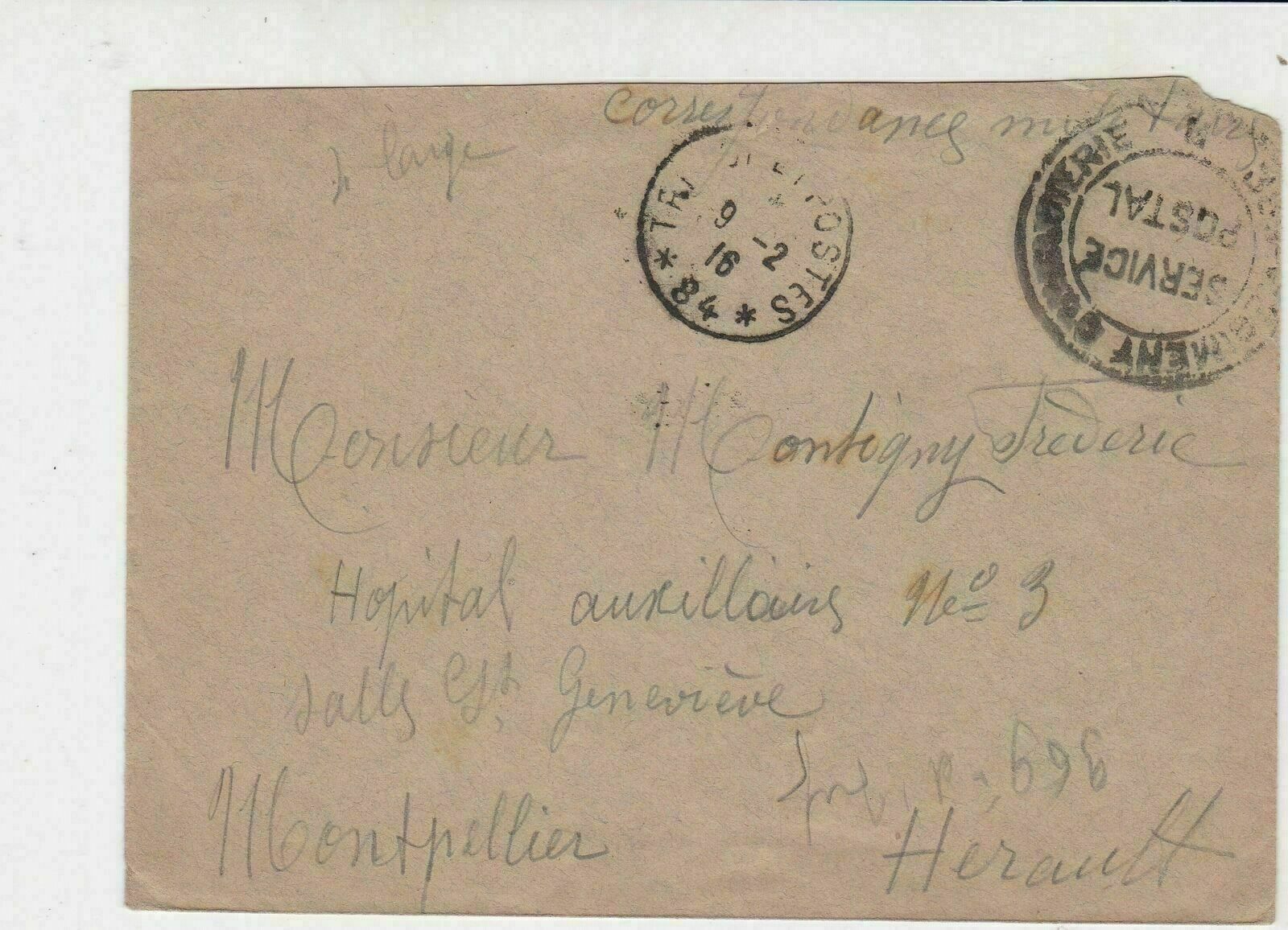 France WW1 French Military 1916 Tresor Et Postes No 84 Cover Ref 30968 ...