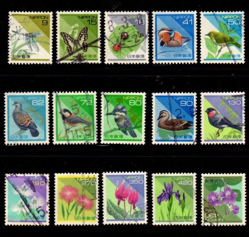 Japan - #2154 - 2167A 1992-94 Complete Definitive sheet stamps set/15 ...