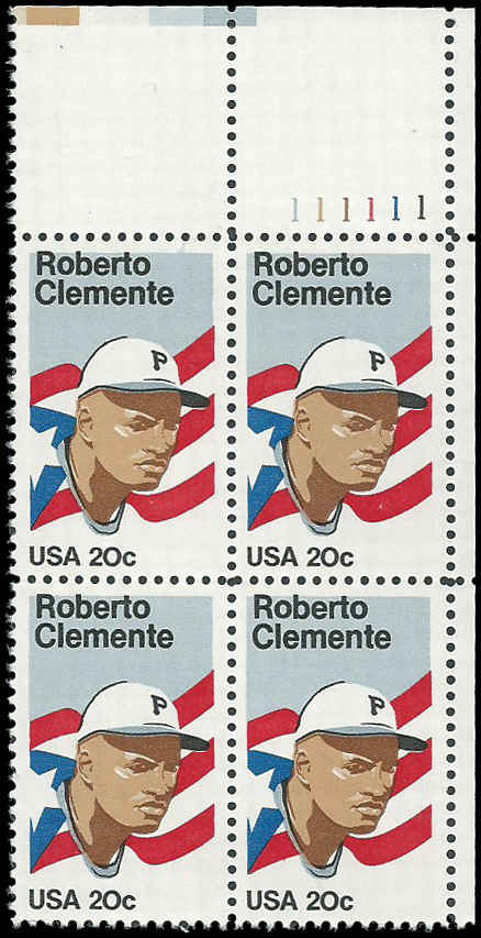 PCBstamps US #2097 PB 80c(4x20c)Roberto Clement, MNH, (2) | United ...
