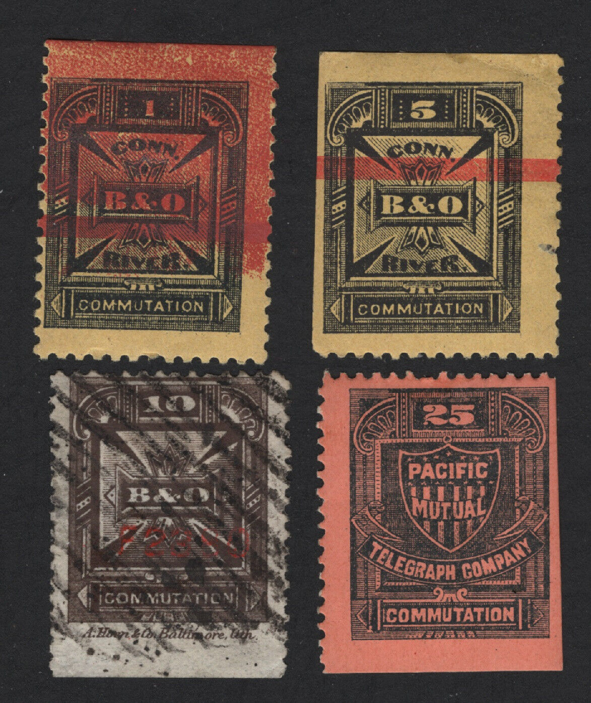 United States 4 TELEGRAPH STAMPS F-VF - BARNEYS | United States ...