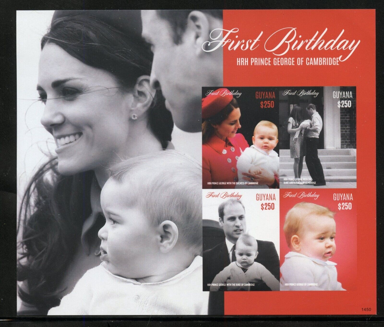 Guyana Prince George 1st Birthday Imperf Sheet & Souvenir Sheet Part I ...