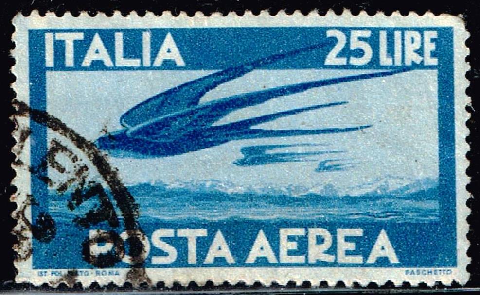 ITALY STAMP 1945 Airmail 25L USED STAMP / HipStamp