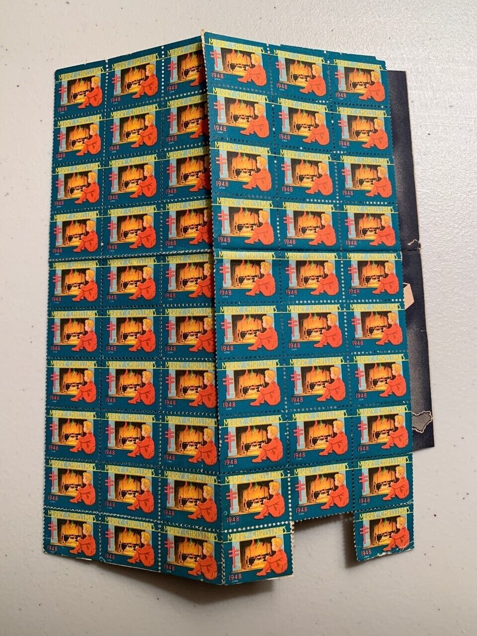 1948 USA Christmas Seal Mint stuck together | United States, Stamp ...