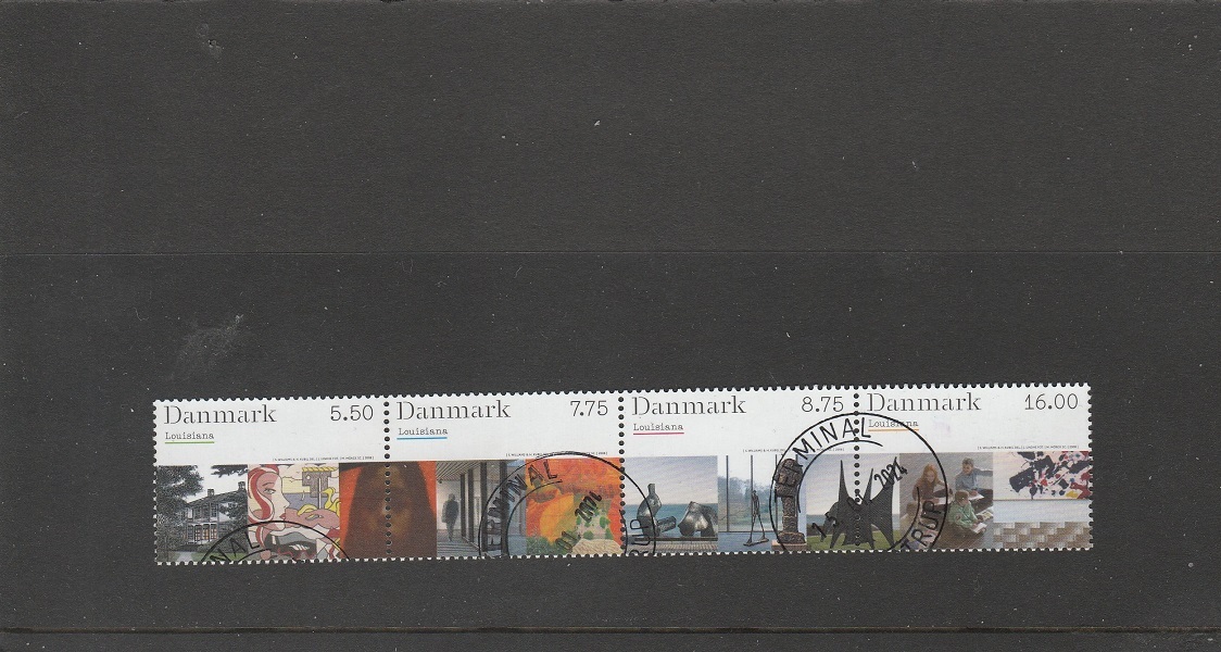 Denmark Scott# 1411c Used Strip of 4 (2008 Louisiana Museum of Art ...