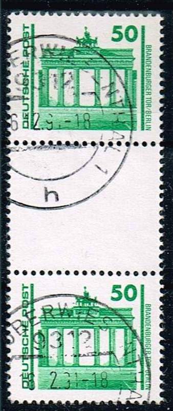 DDR 1990,Sc.#2834 used se-tenant of booklet sheet. Mi.#SZ25 cv.#€3 ...