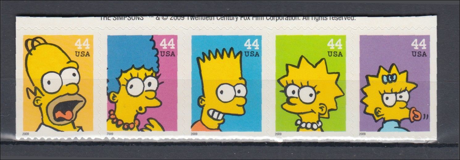 USA #4399-4402 The Simpson's Strip of 5 MNH | United States, General ...