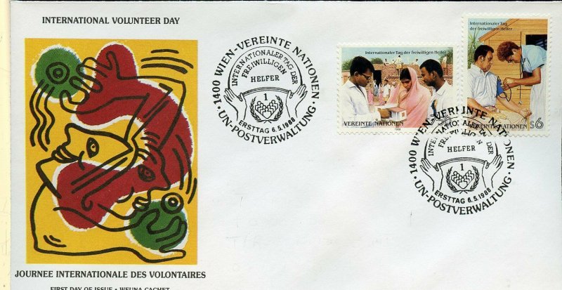 United Nations Wfuna 1988 Volunteers Vien SET FDC Cachet Design by ...