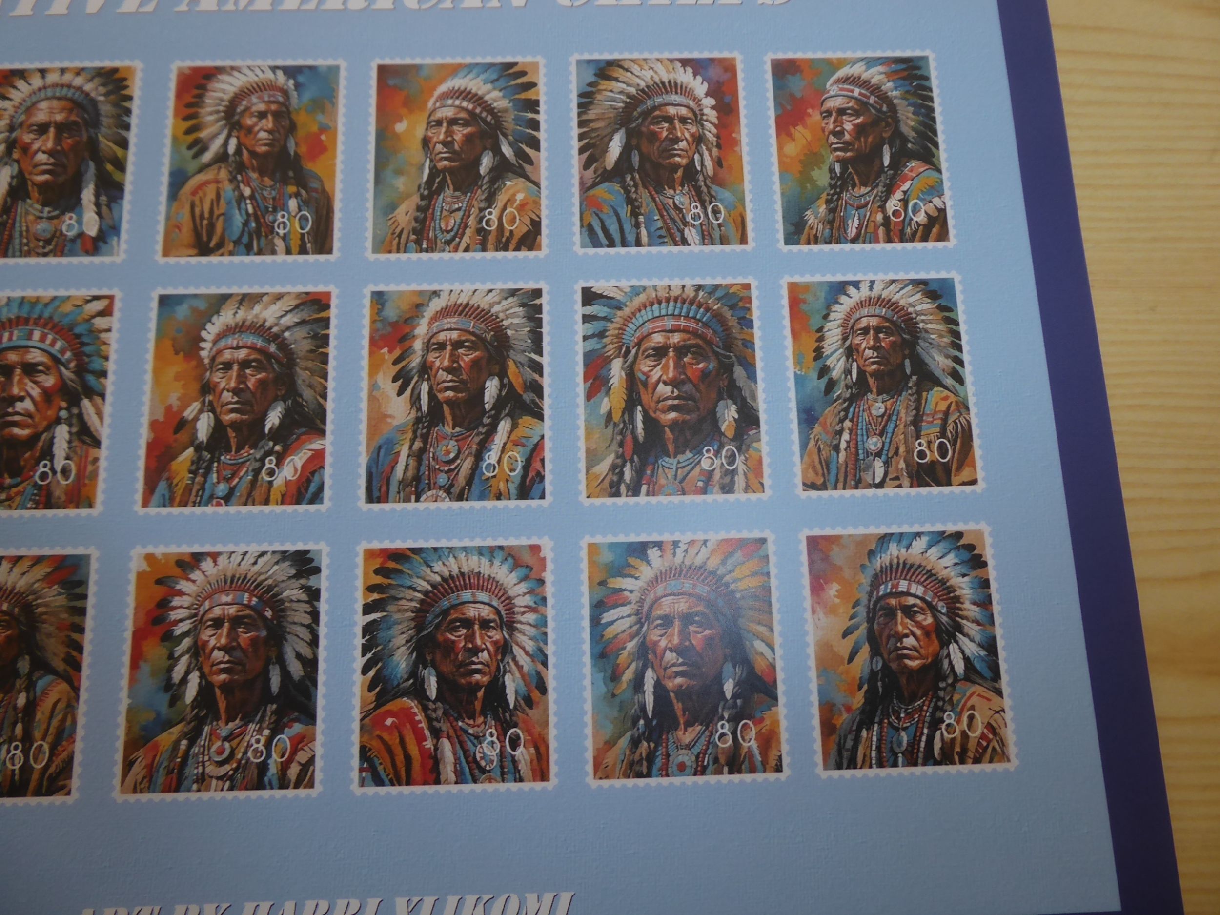 2024 Native American Chiefs Imperf Sheet Cinderella art size A4 ...
