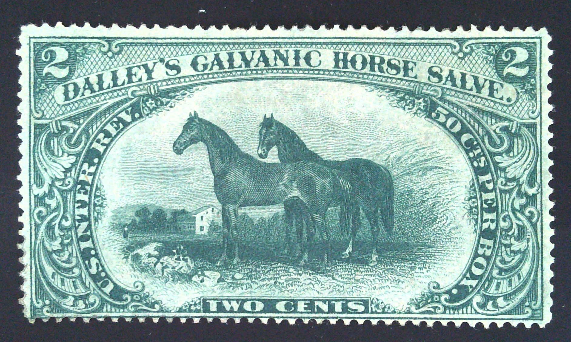 Scott #RS73a - 2c Green - Old Paper - OG - Dalley's Galvanic Horse ...