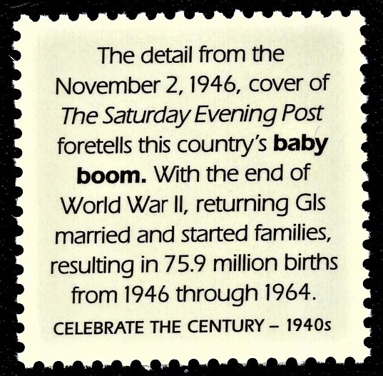 US 3186l MNH VF 33 Cent "Postwar Baby Boom" Celebrate the Century 1940s ...