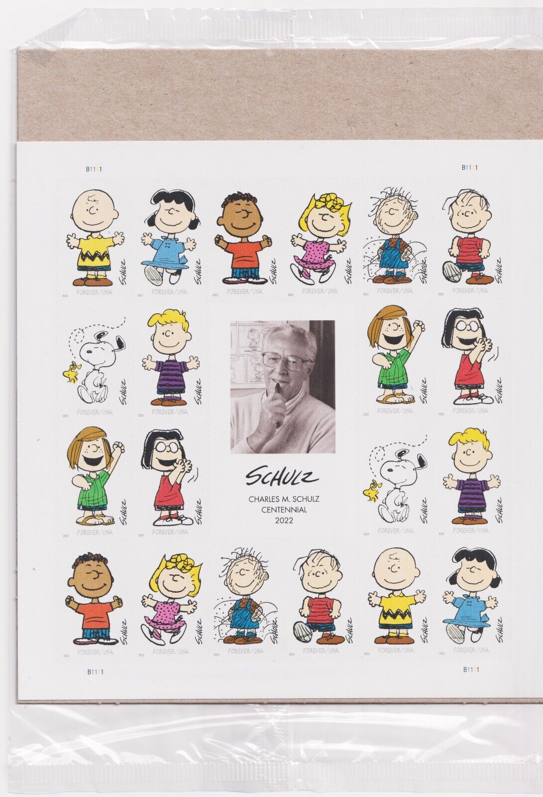 Scott #5735a Peanuts (Charlie Brown, Snoopy) Sheet of 20 Forever Stamps ...