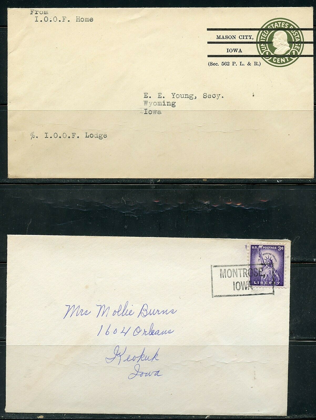 US Postal History of the State of Iowa LOT of 24 Covers 1894-1973 as ...