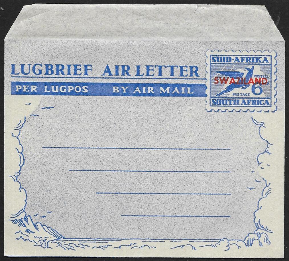 SWAZILAND Aerogramme 6d overprint Swaziland Flying Gazelle Unused ...