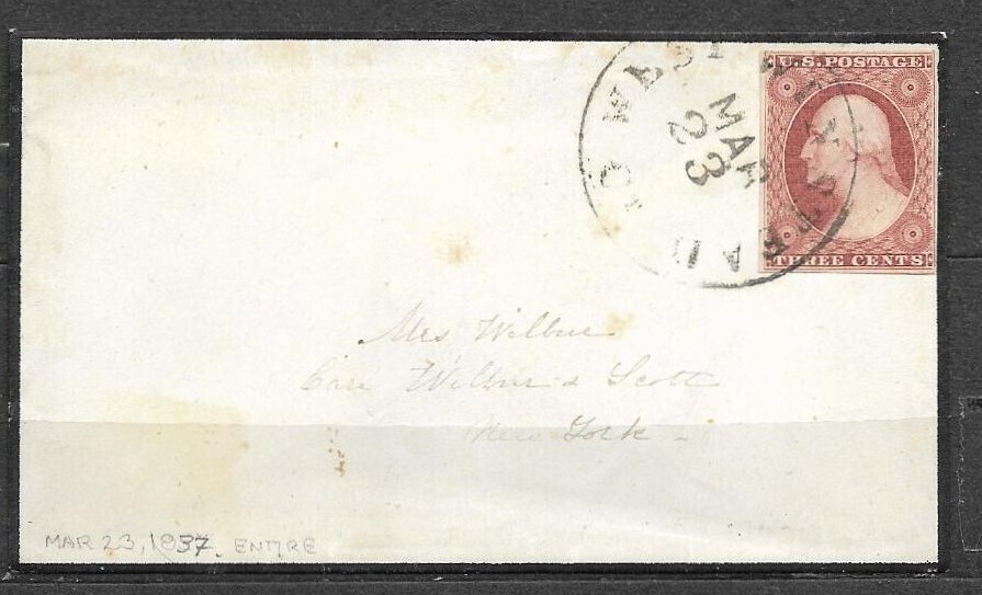 USA.-Cover, 1857, Sc#26, Mourning Cover to N.Y. With Enclosure ...