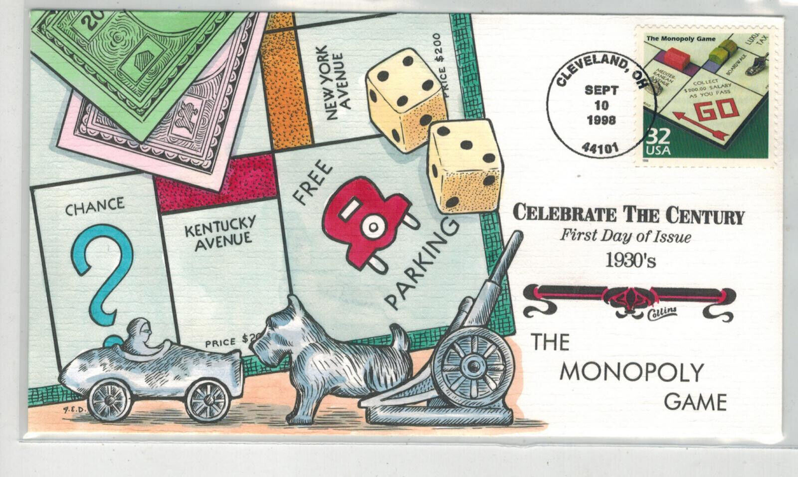 1930s Celebrate Century Collins Handpainted the Monopoly Board Game ...