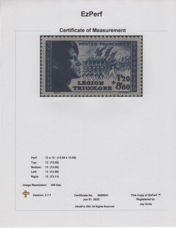 France Scott #B147 MNH OG "Tricolor Legion" eGraded W/Certificate ...