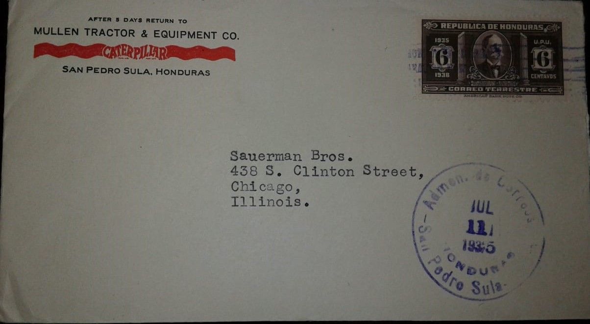 O) 1935 Honduras, Tomas Estrada Palma SCT 331 6c-american Bank Note ...