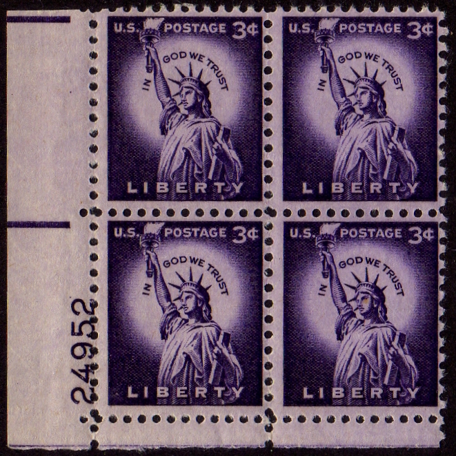 1035 3c Liberty 24952 LL Plate Block | United States, General Issue ...